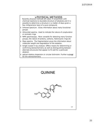alkaloids -General methods of structural elucidation of Alkaloids ...