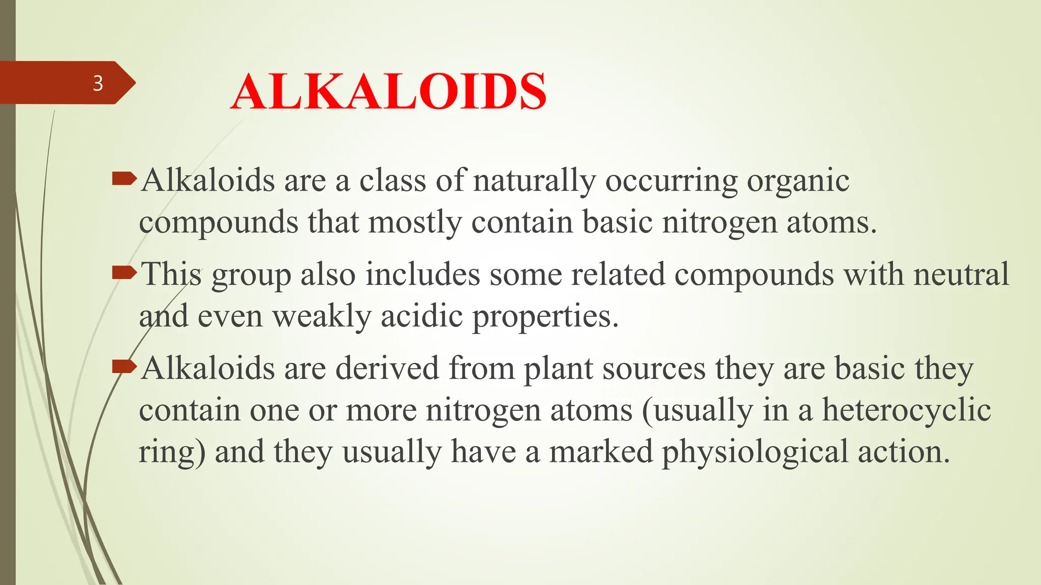 Introduction Classification Of Alkaloids | PPTX