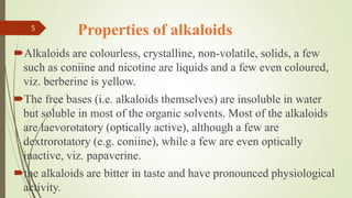 Introduction Classification Of Alkaloids | PPTX