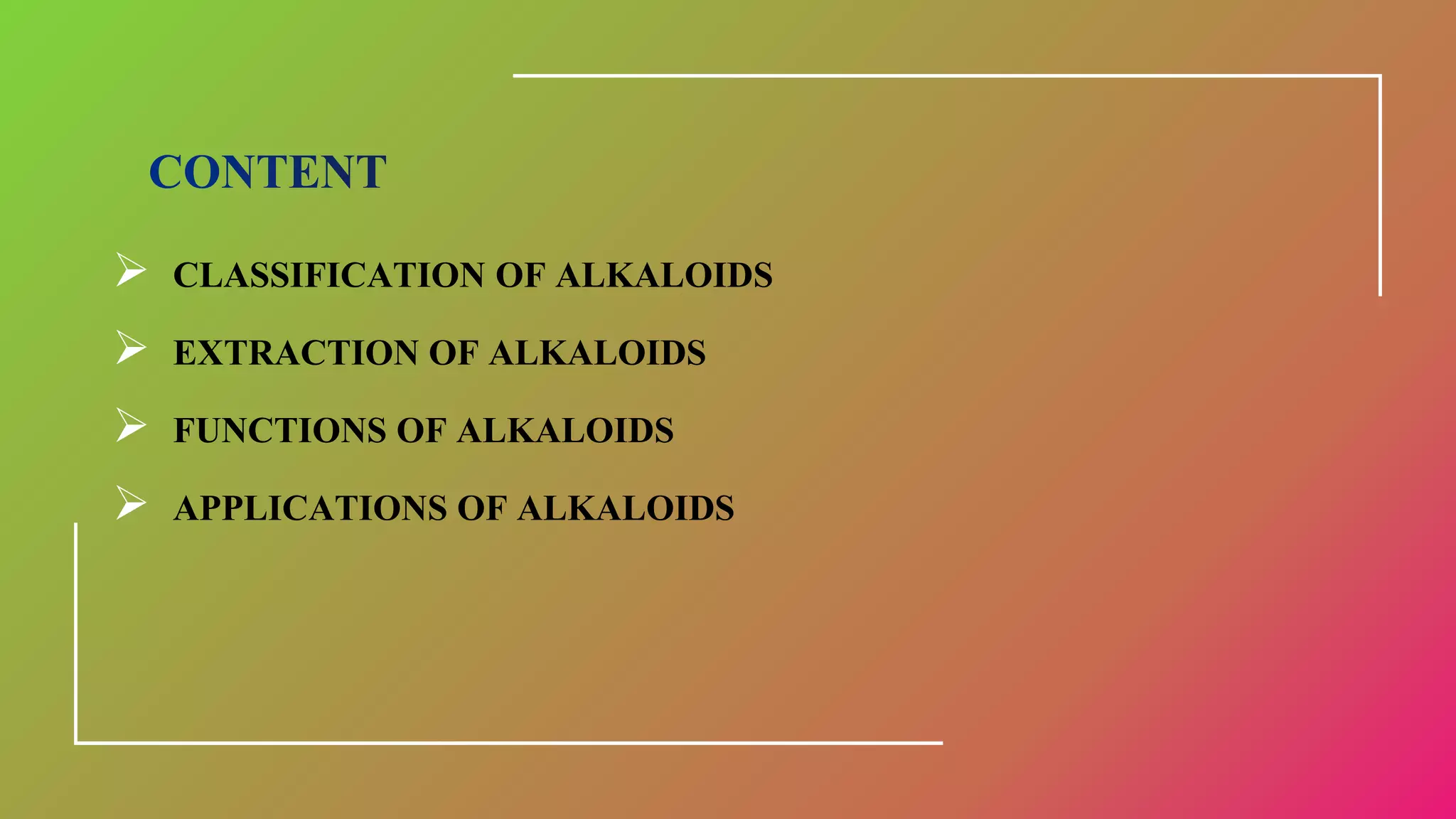 Alkaloids classification ppt1 | PPTX
