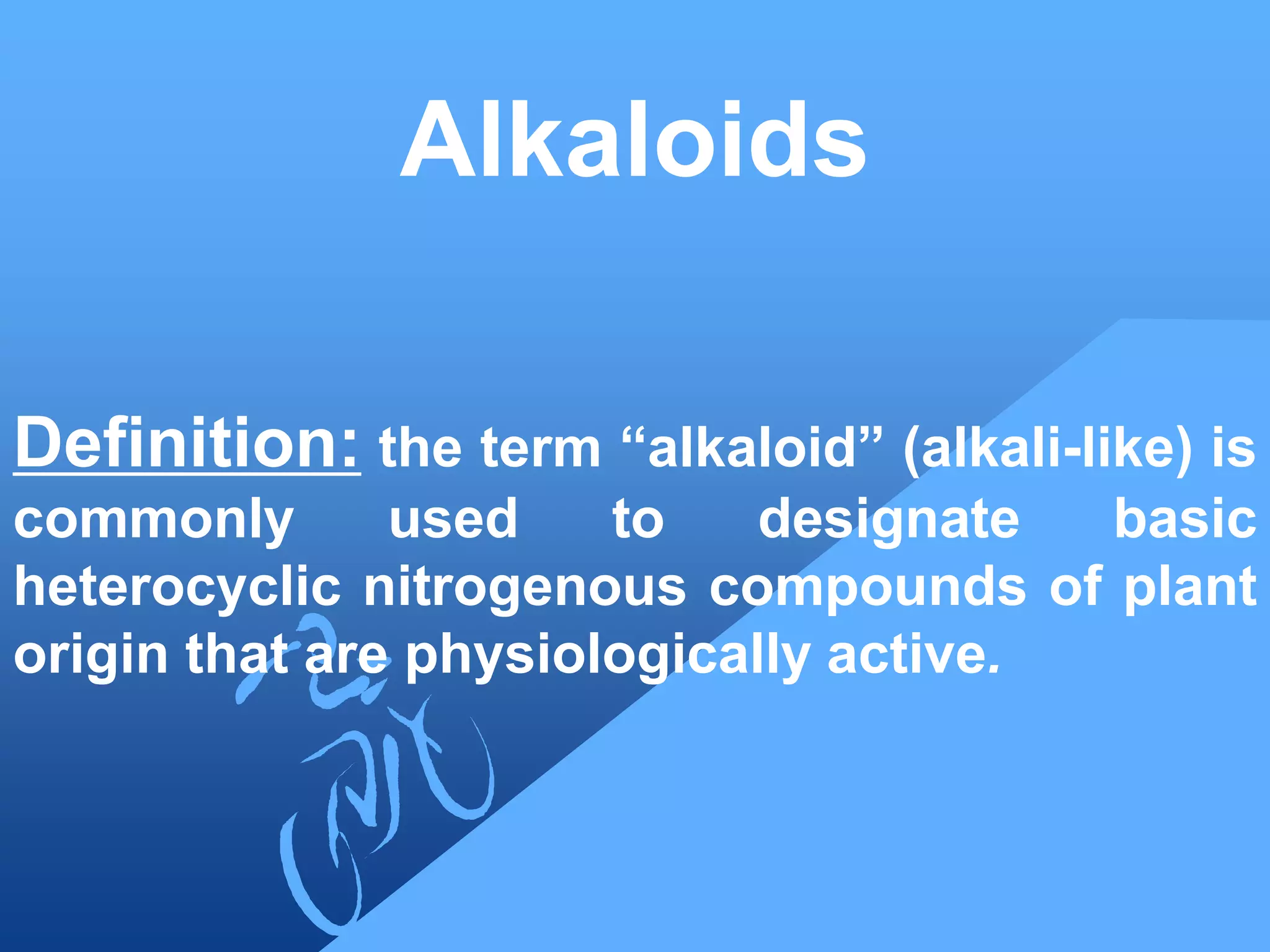 Secondary metabolites- Alkaloids Introduction | PPT