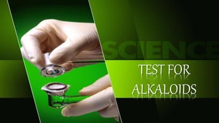 CHEMISTRY OF ALKALOIDS | PPTX