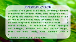 CHEMISTRY OF ALKALOIDS | PPTX