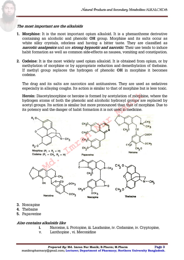 Alkaloids-Medicinal Chemistry MANIK | PDF