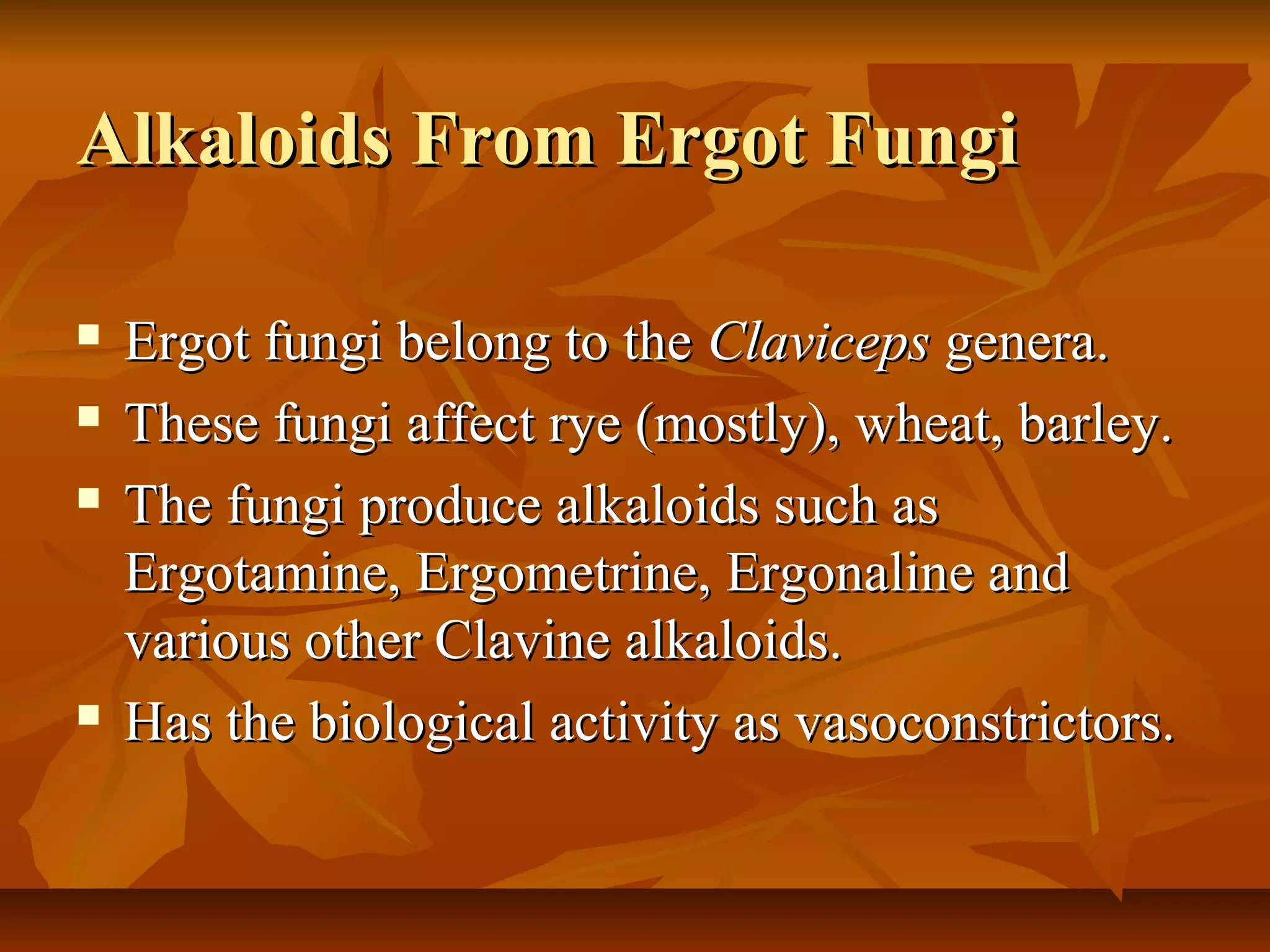 Alkaloids in fungi | PPT