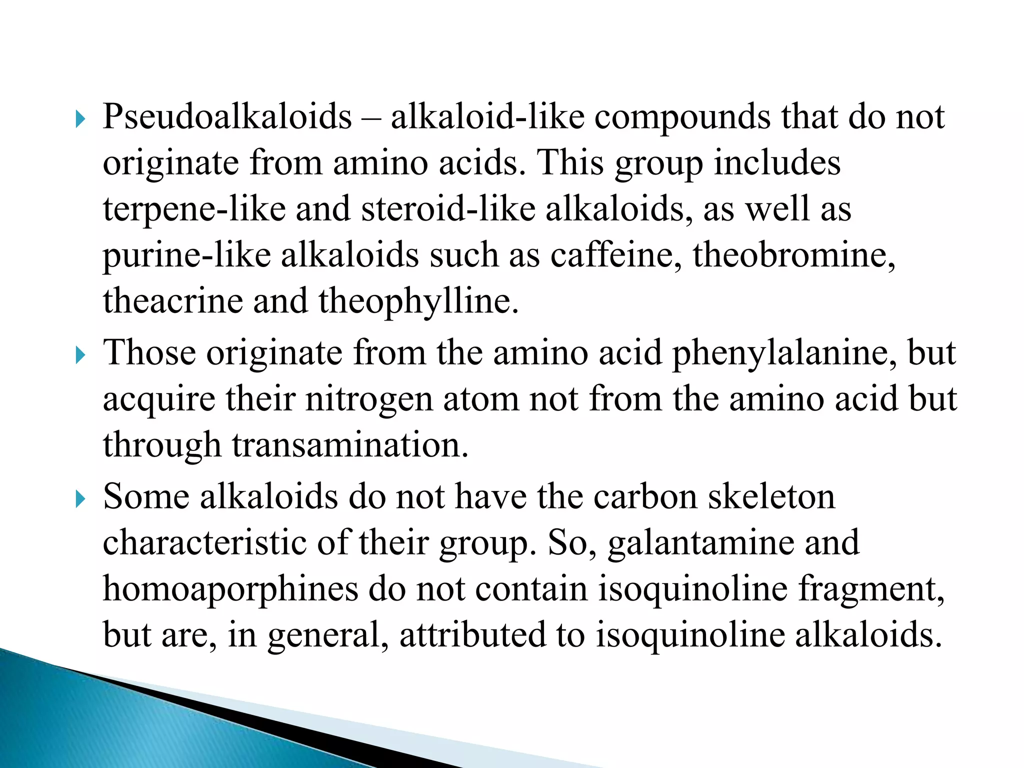 Alkaloids in plants | PPTX