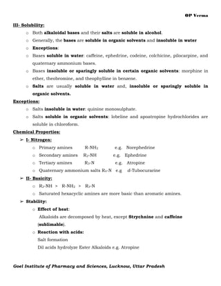 Alkaloids: An overview | PDF