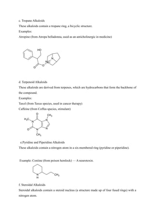 Alkaloids, classification, structural Elucidation. | PDF