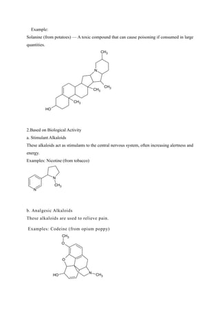 Alkaloids, classification, structural Elucidation. | PDF