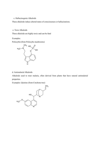 Alkaloids, classification, structural Elucidation. | PDF