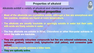 Alkaloids (Pharmacognosy) MANIK | PDF