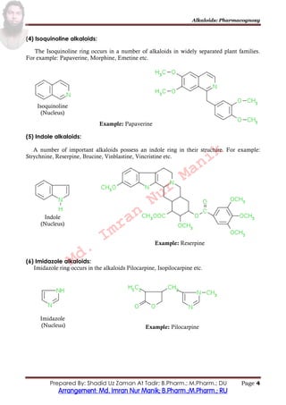 Alkaloids: Pharmacognosy MANIK | PDF