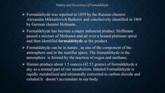 formaldehyde | PPTX
