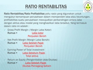 Analisis Ratio - Analisis Laporan Keuangan | PDF