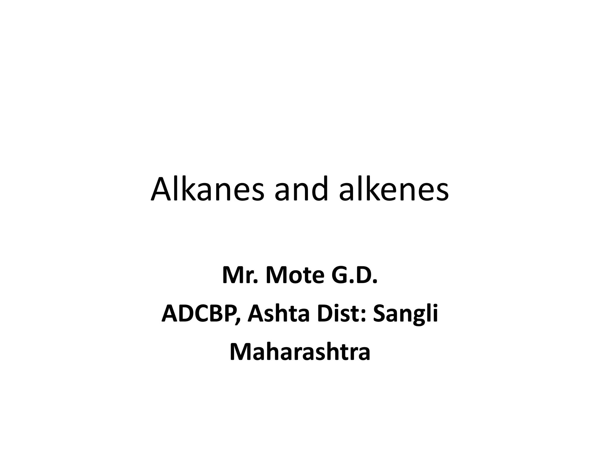 Alkane and alkenes | PDF