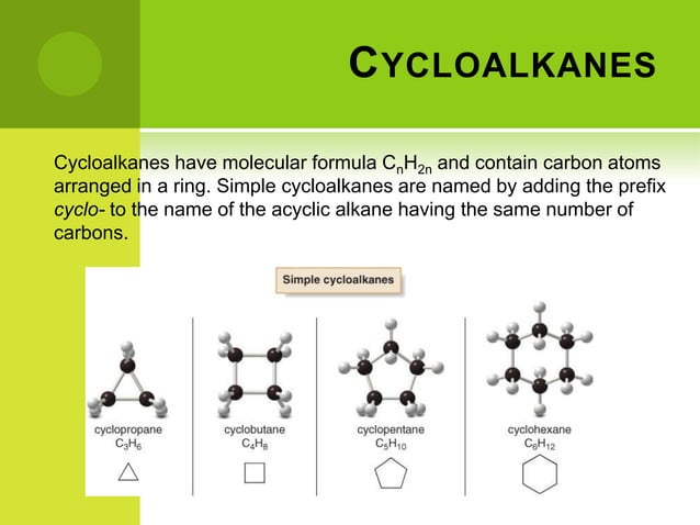 Alkane and cycloalkanes