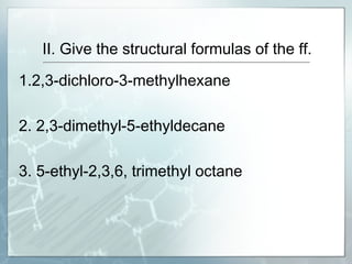 Alkanes | PPT | Chemistry | Science