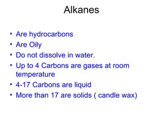 Alkanes | PPT | Chemistry | Science