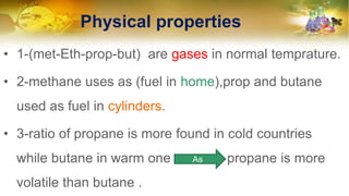 Alkanes preparation and physical properties. | PPTX | Chemistry | Science
