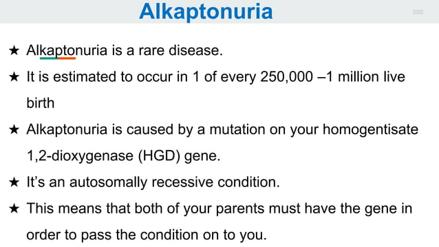 Alkaptonuria | PPTX