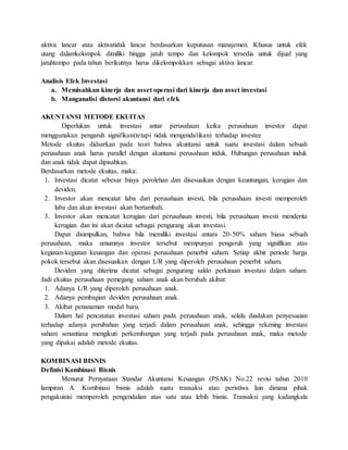 Alk bab 5 analisis aktivitas investasi-investasi antarperusahaan | DOCX