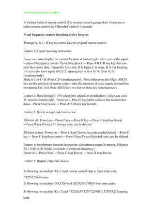 Al kcar 4 in 1 car remote control decoder | DOC