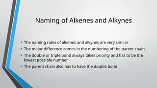 Alkenes and Alkynes - Learn how to draw and name | PPT