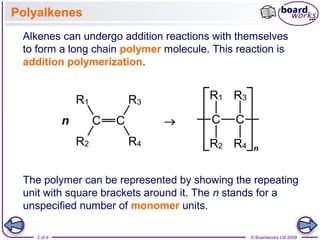 Alkenes part 3 polymerization | PPT