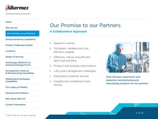 Alkermes Contract Pharma Sevices Overview Presentation | PDF