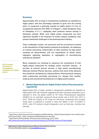 Alkermes high potency whitepaper 2014 | PDF