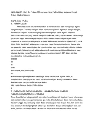 Alkil halida oleh dr | DOCX