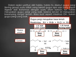 Alkil halida ; subtitusi dan eliminasi | PPTX