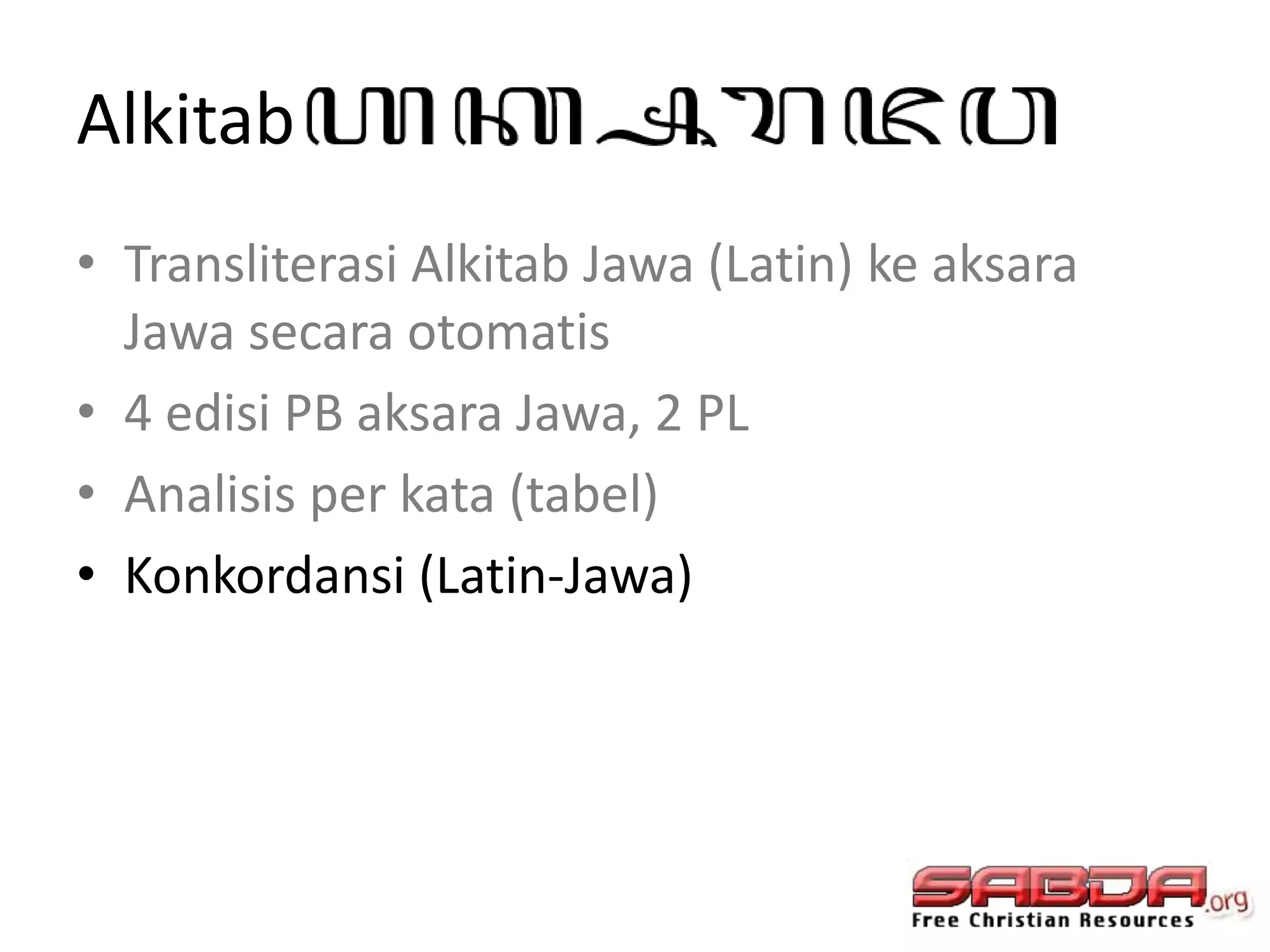 Alkitab Aksara Jawa | PPTX