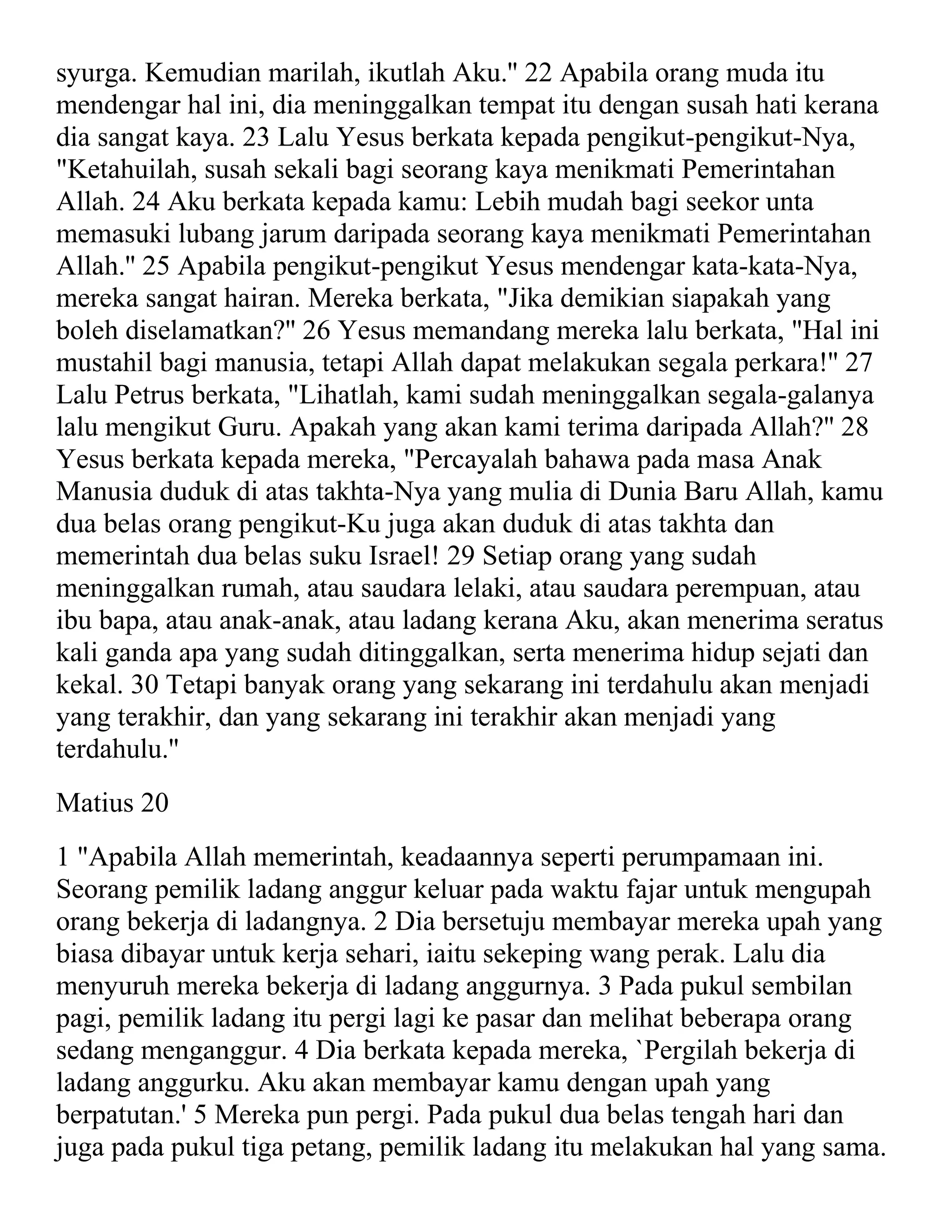 Alkitab bahasa melayu malay bible - new testament | PDF