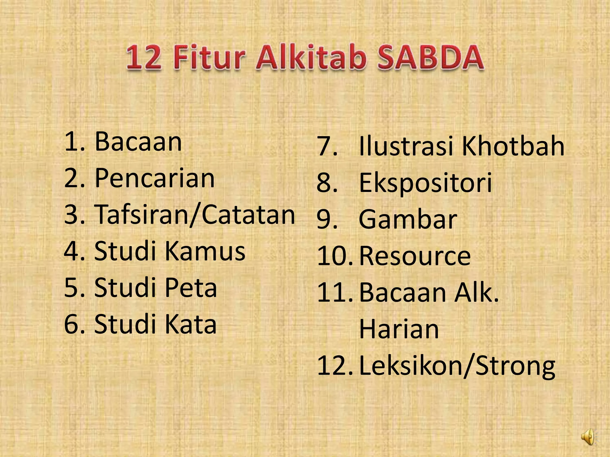 Alkitab SABDA dengan Narasi | PPTX