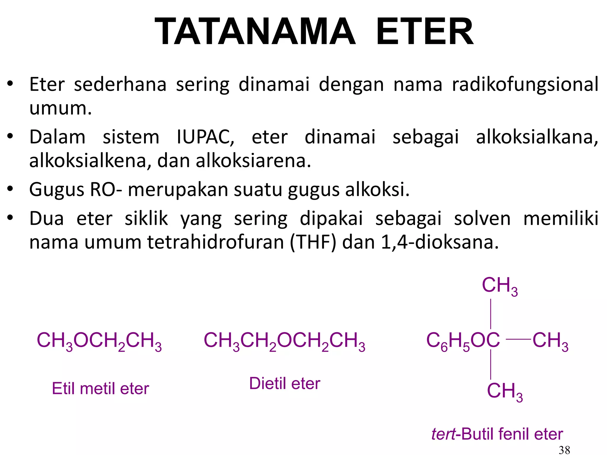 Kimia Organik (Alkohol dan eter) | PPTX