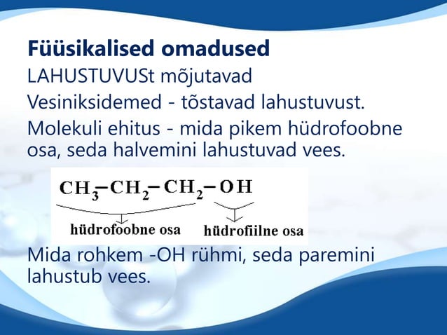Alkoholid, eetrid, fenoolid | PPTX