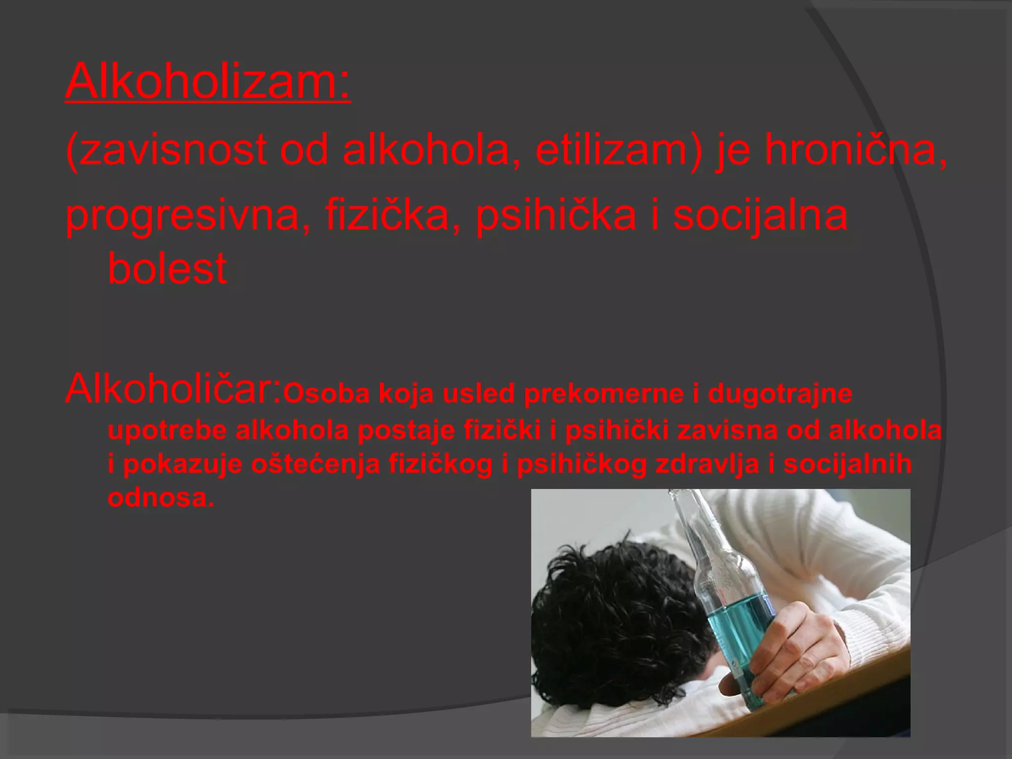 Alkoholizam razredni cas | PPT