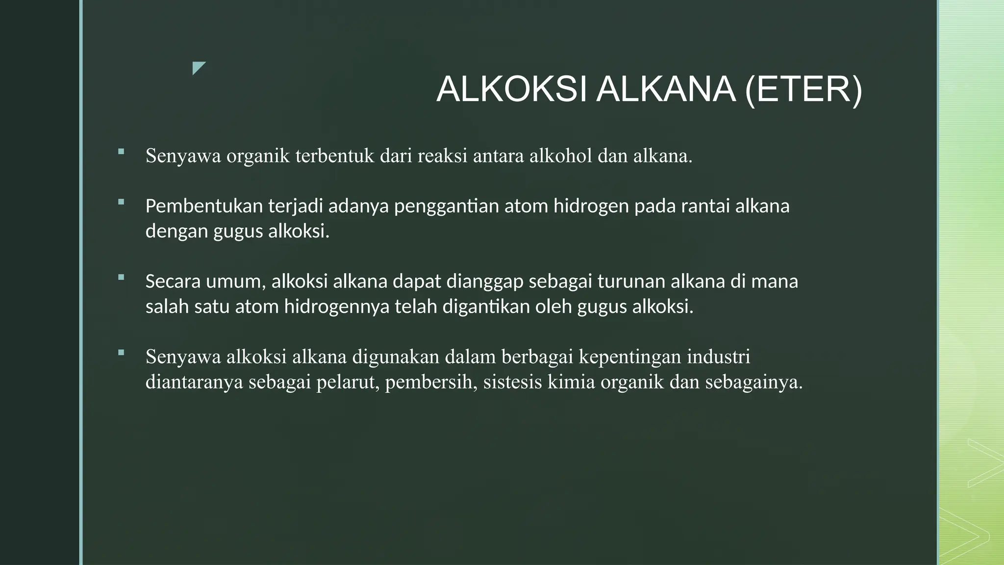 ALKOKSI ALKANA (ETER) rumus umum, tatanama IUPAC dan trivial | PPTX