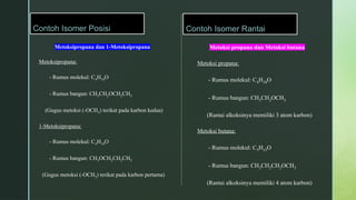 ALKOKSI ALKANA (ETER) rumus umum, tatanama IUPAC dan trivial | PPTX