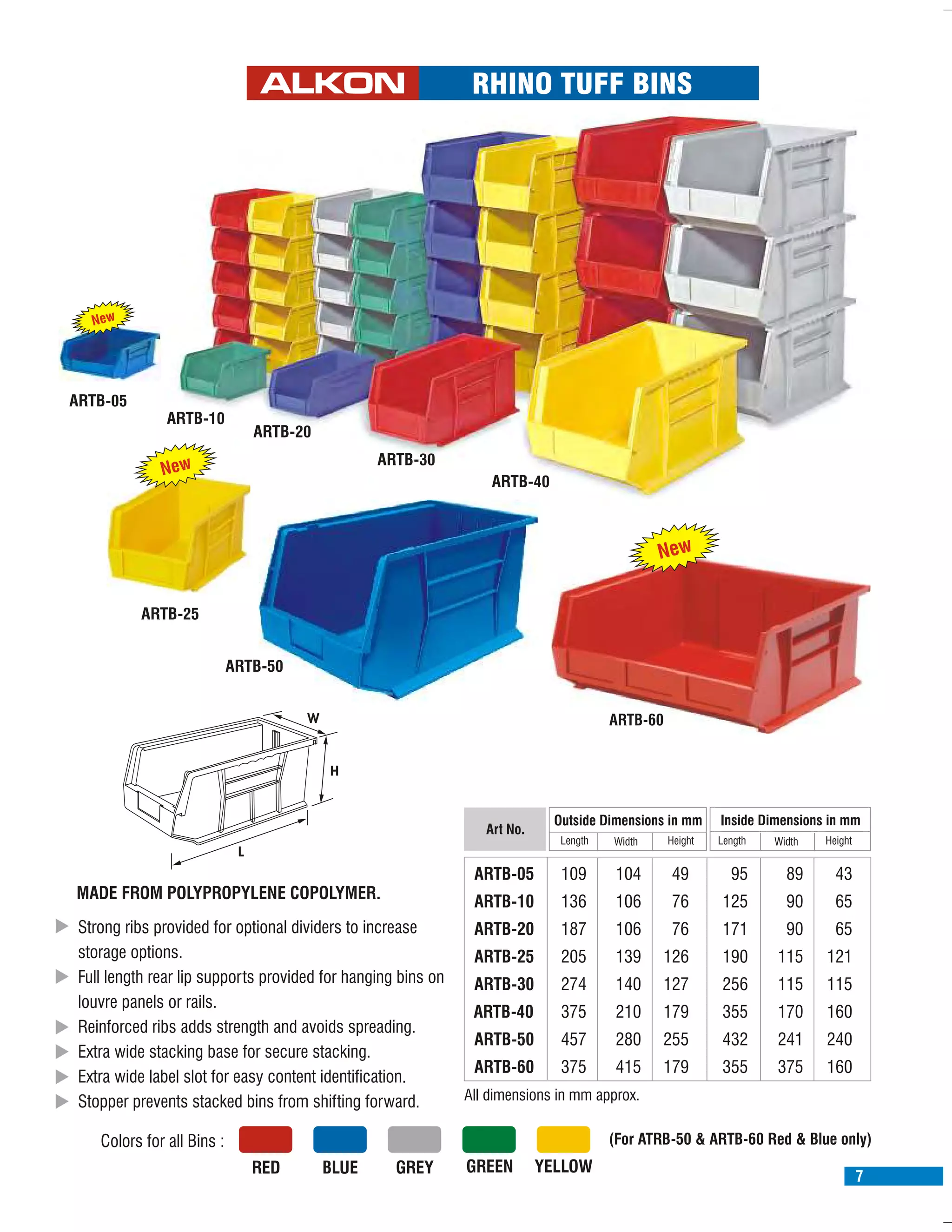 Alkon Rhino Tuff Bins S | PDF