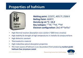 Sustainable supply chains for zirconium and hafnium chemicals | PDF