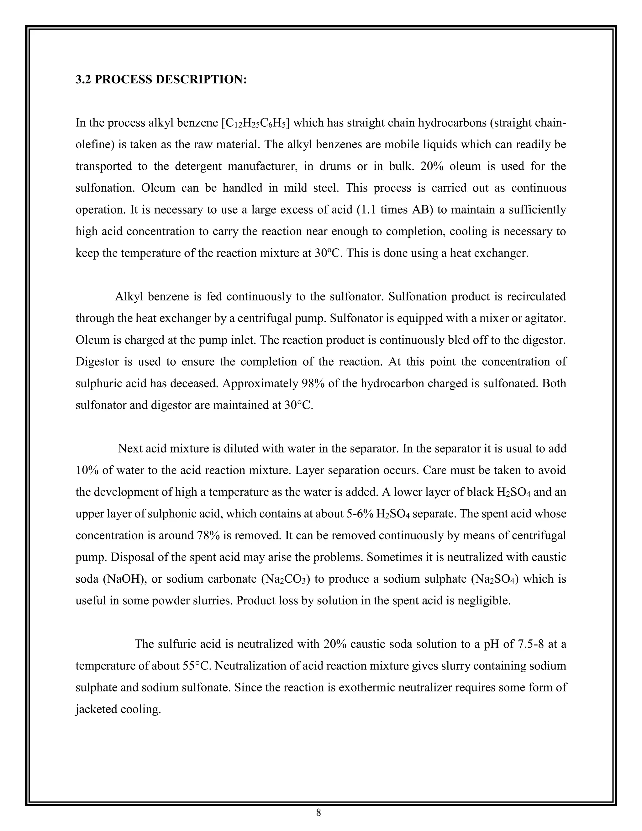 Alkyl aryl sulfonate project report | PDF