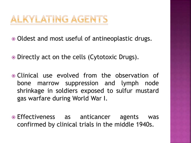 Alkylating agents | PPTX | Cancer | Diseases and Conditions