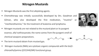 Nitrogen Mustards -Medicinal Chemistry --------College of Pharmacy | PDF