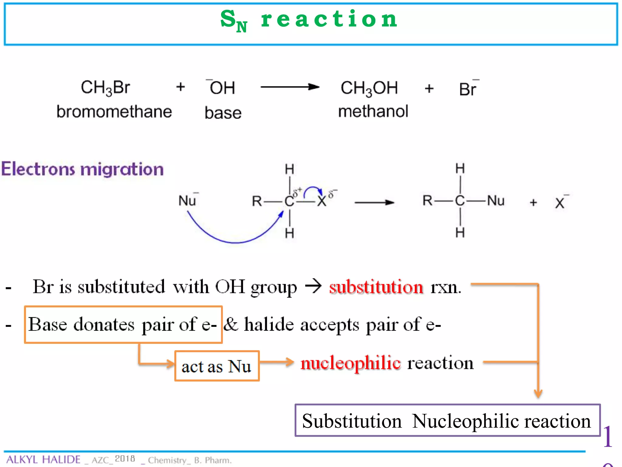 Alkyl halide organic chemistry b. pharm. | PPTX