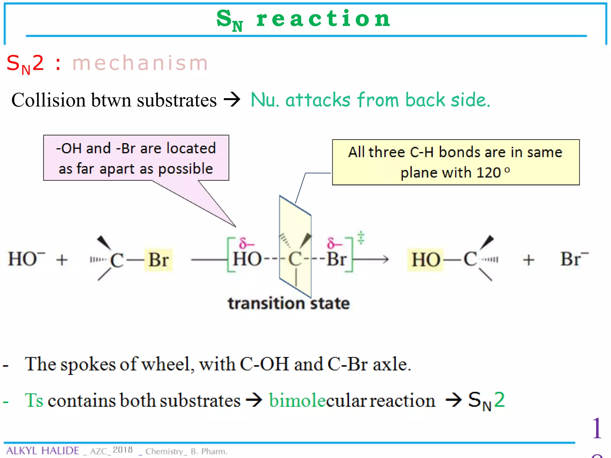 Alkyl halide organic chemistry b. pharm. | PPTX