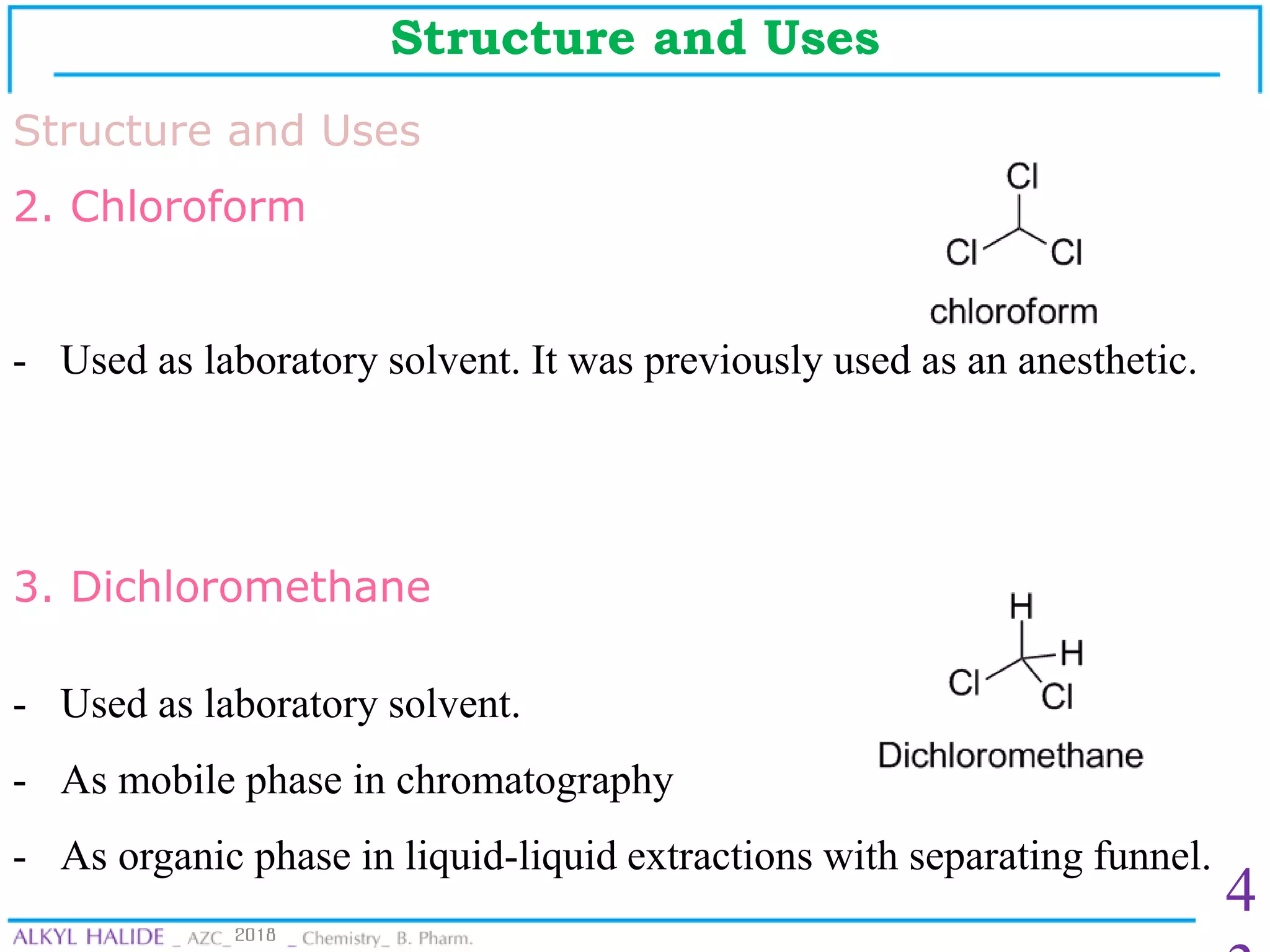 Alkyl halide organic chemistry b. pharm. | PPTX