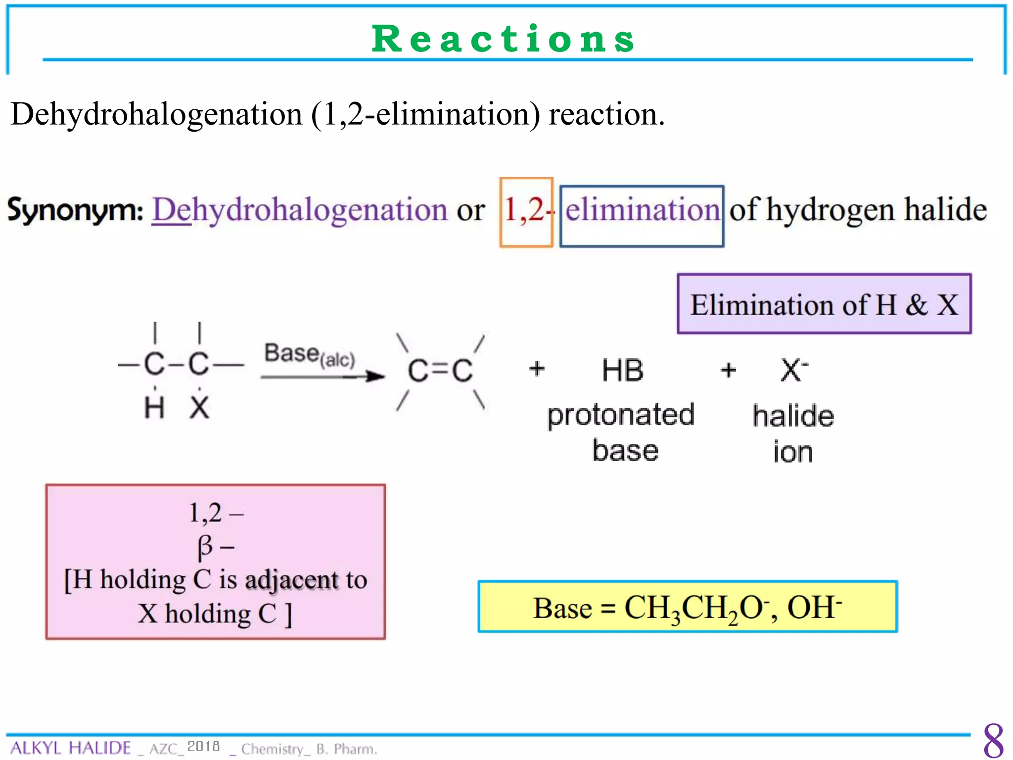 Alkyl halide organic chemistry b. pharm. | PPTX