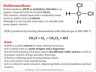 Dichloromethane Structure Organic